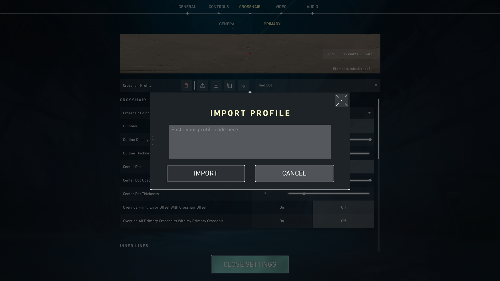 How to get a red dot crosshair in VALORANT
