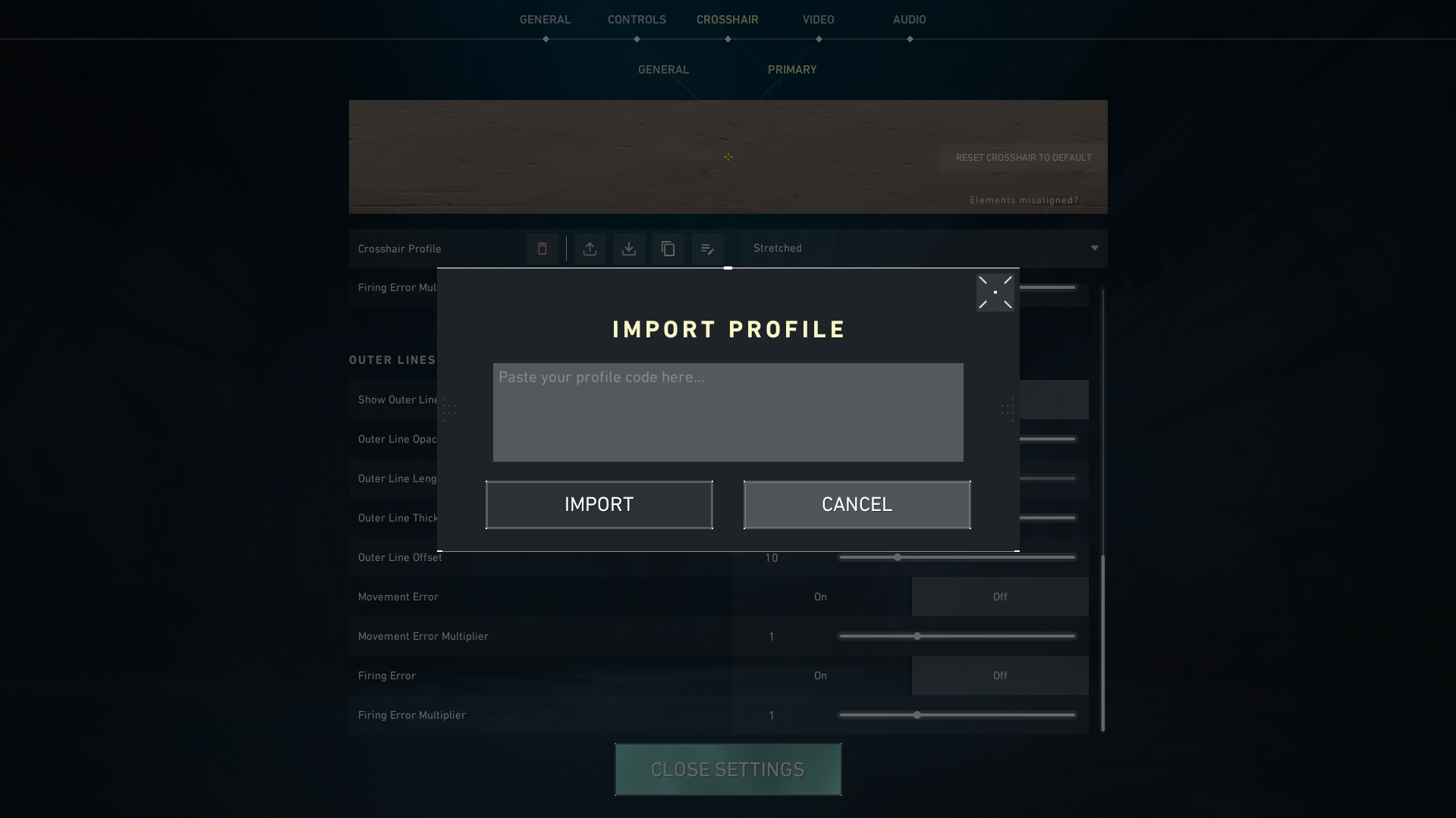 How to get a stretched crosshair in VALORANT