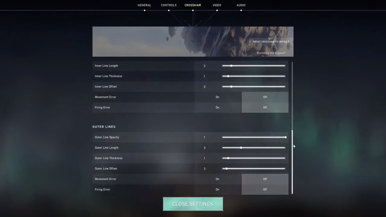 Sinatraa crosshair VALORANT